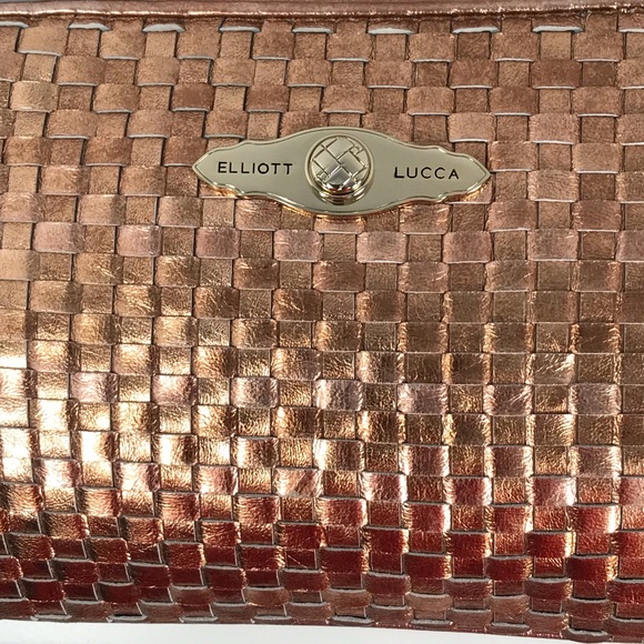 Elliott Lucca | Bags | Elliot Luca Purse Copper Colored Woven Leather ...